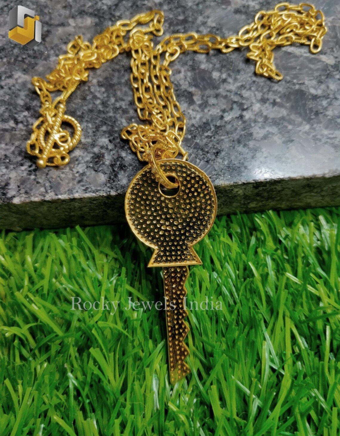 36inch Necklace 14K Yellow Gold Chain With Long Pave - Etsy