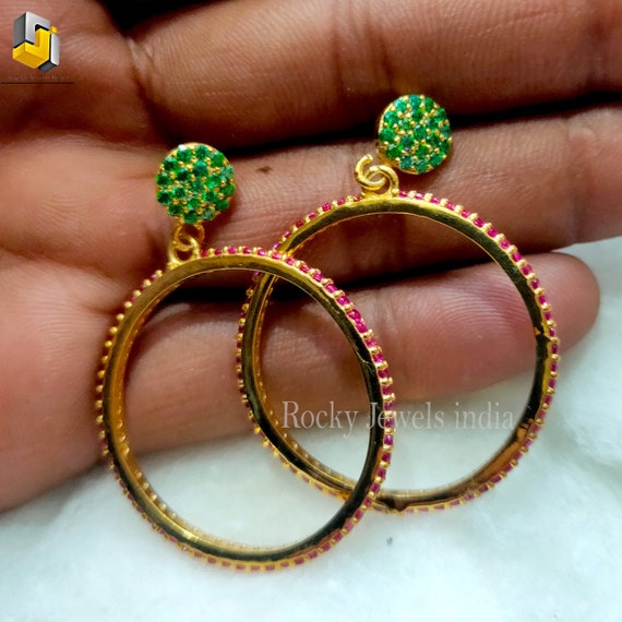 14k Yellow Gold 925 Sterling Silver Pave Setting Natural Ruby - Etsy