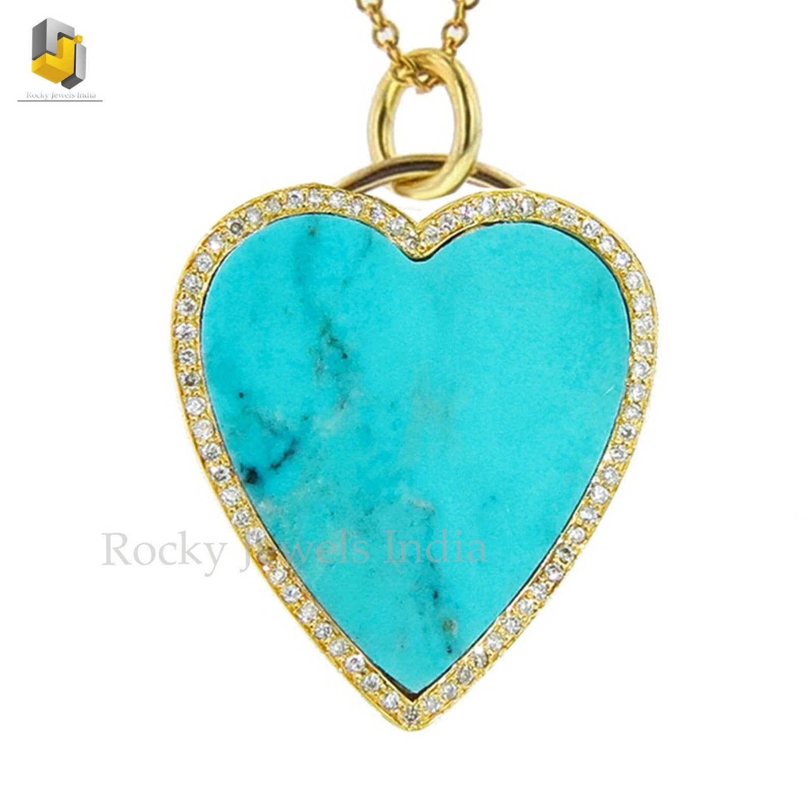 OMG Beautiful Turquoise Colour Enamel 14k Yellow Gold 925 - Etsy