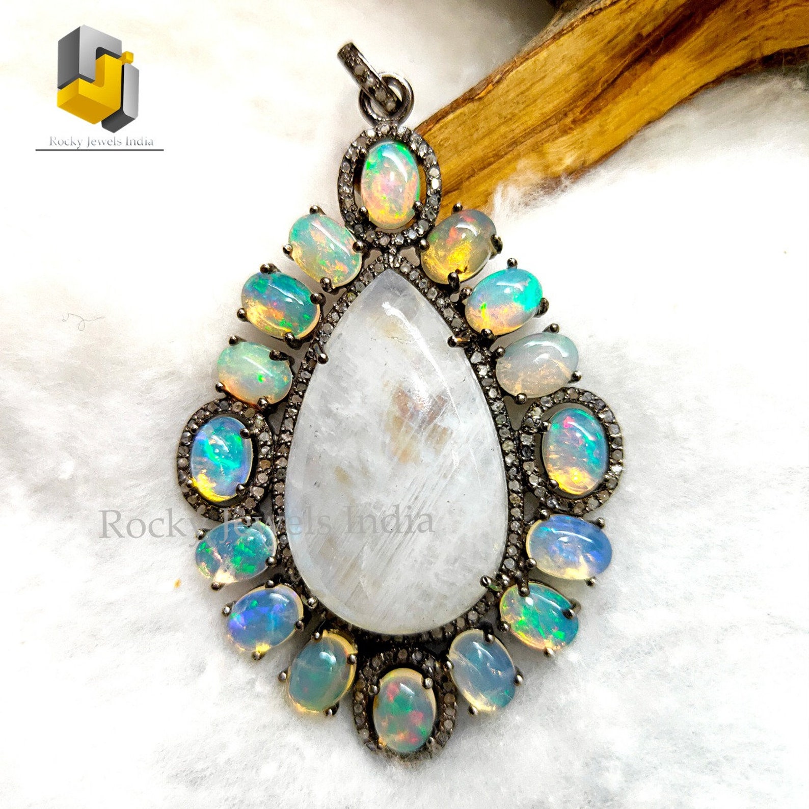 925 Sterling Silver Pave Setting Natural Diamond Beautiful - Etsy