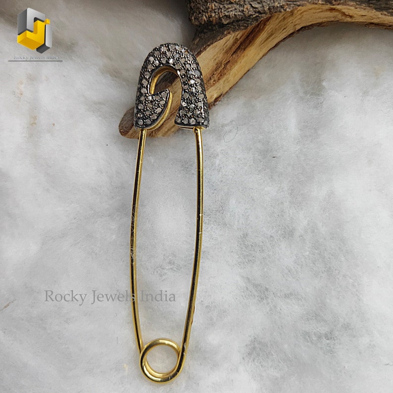 14k Gold 925 Sterling Silver Pave Setting Natural Diamond - Etsy