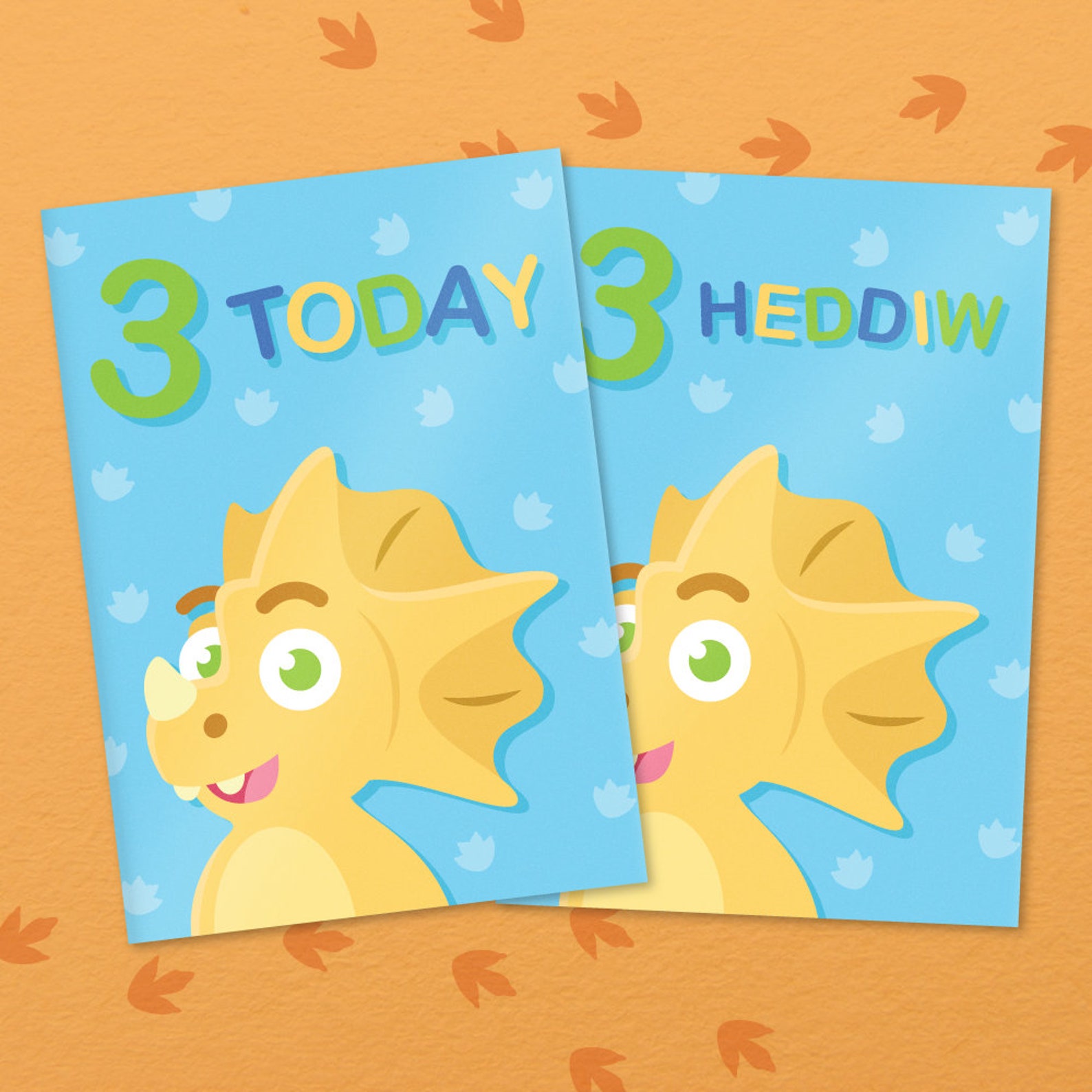 3rd Birthday Dinosaur Card English/welsh - Etsy