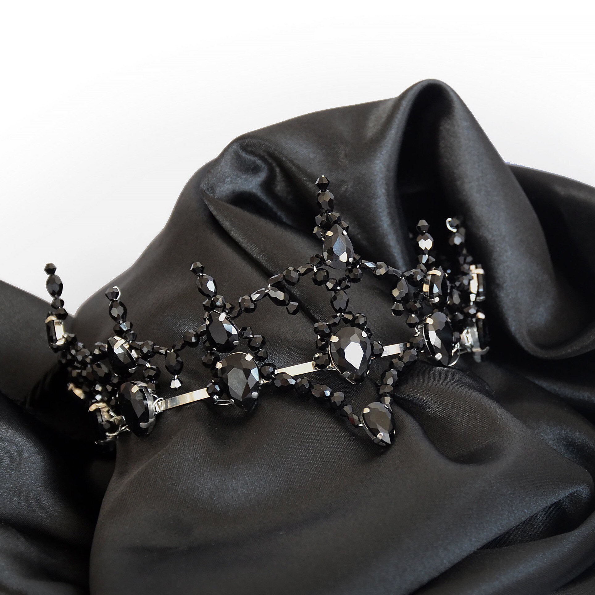 Black Swan Ballet Crown, Tiara, Gothic Crown, Odile Hairpiece, Black ...