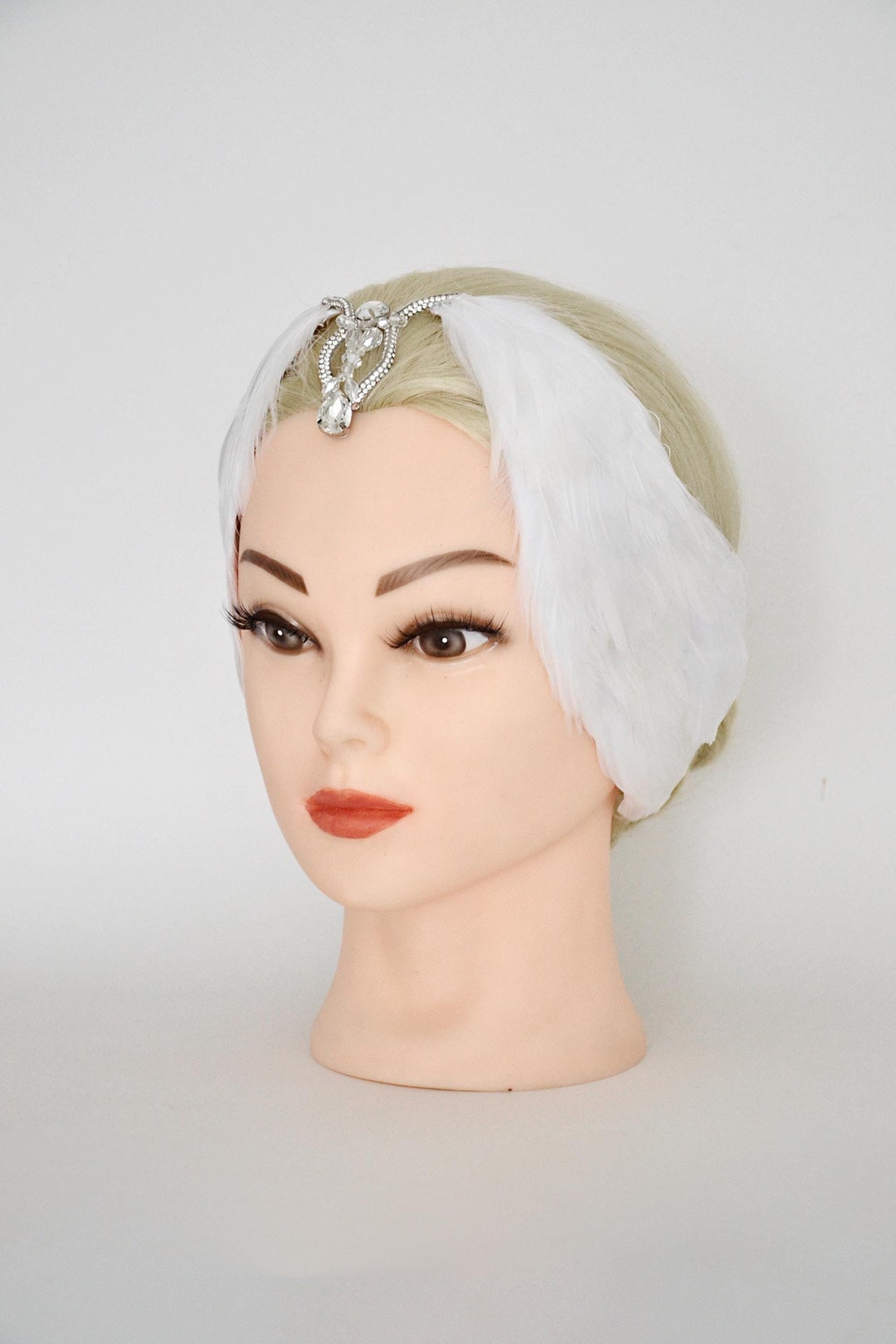 Swan Lake Ballet Headpiece: Feather Tiara With Rhinestones - Etsy