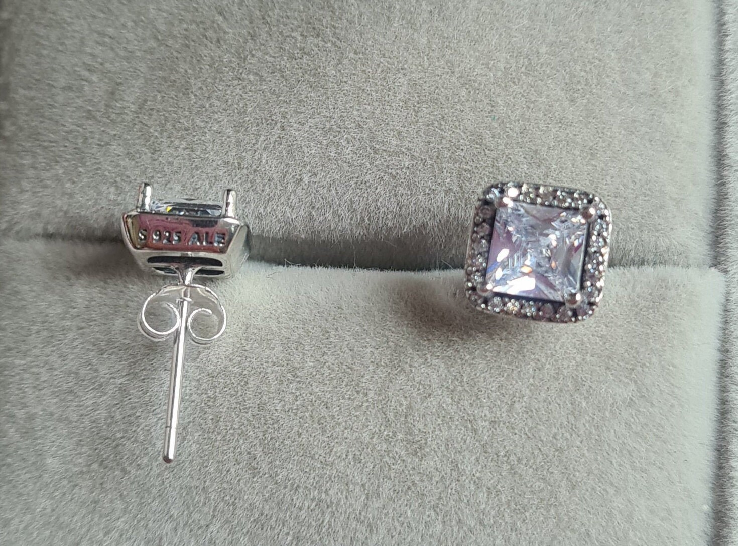 Pandora S925 ALE Sparkling Pandora Logo Stud Earrings for | Etsy