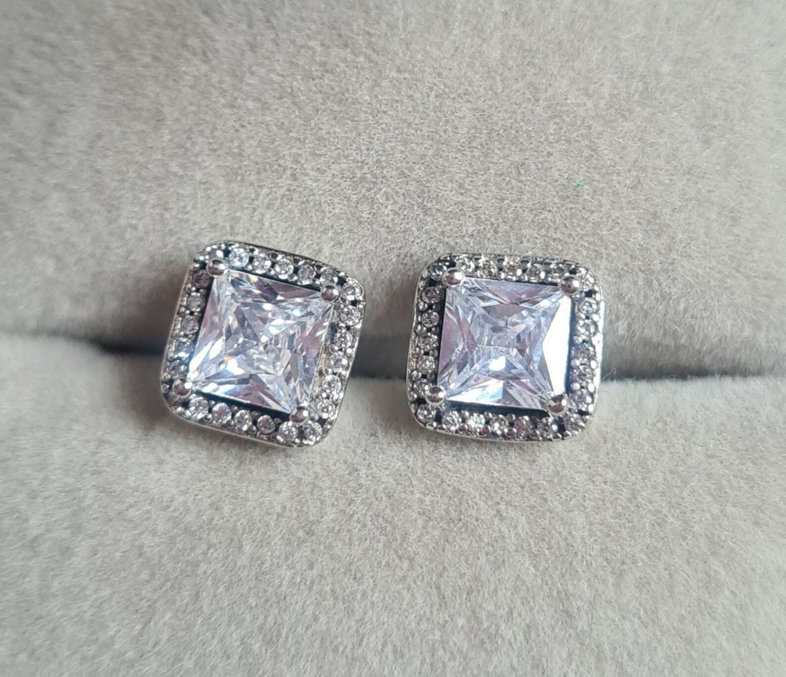 Pandora S925 ALE Sparkling Pandora Logo Stud Earrings for | Etsy