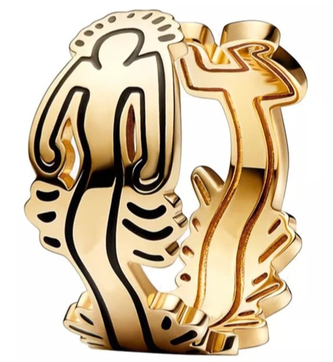 Keith Haring™ X Pandora Line Art Love & People Wide Ring,special Gift ...