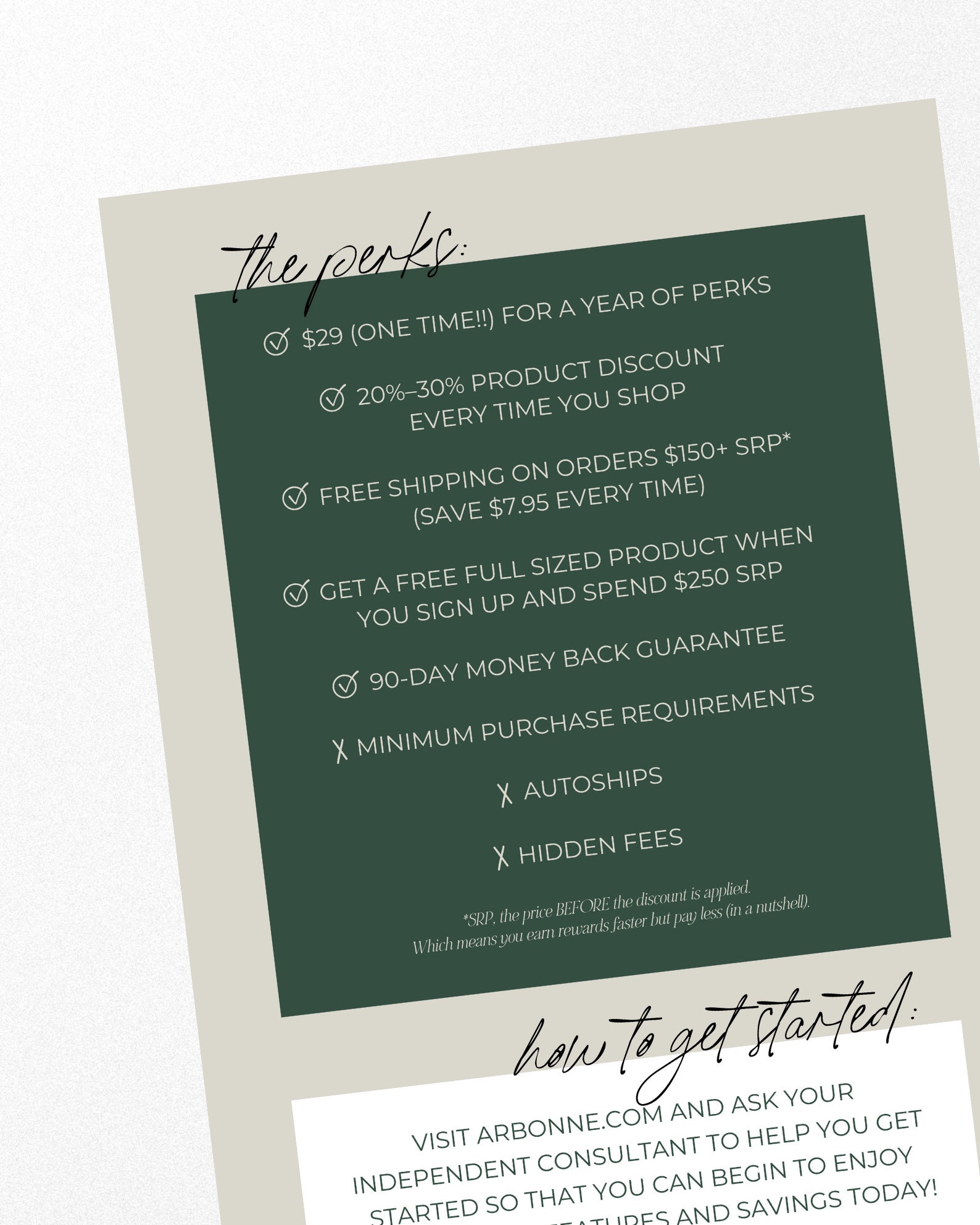 NEW All About Arbonne Preferred Client Benefits Card - Etsy