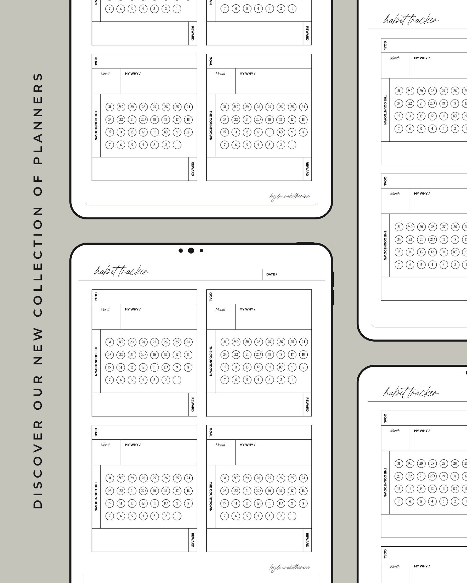 Habit Tracker | 30 Day Goal | PDF Printable Planner | Digital Planner ...