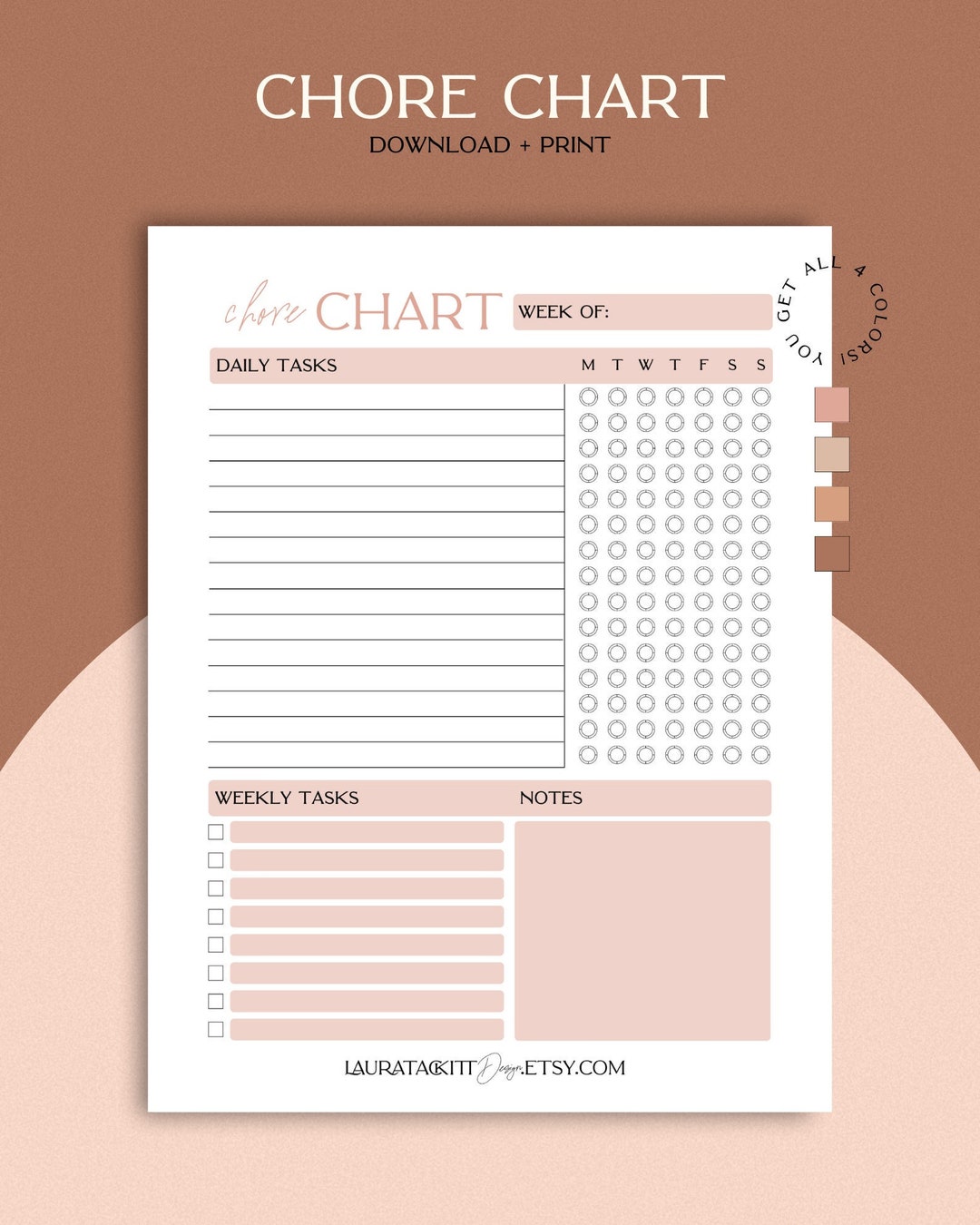 CHORE CHART Planner Printable | Household To-do List | Family ...