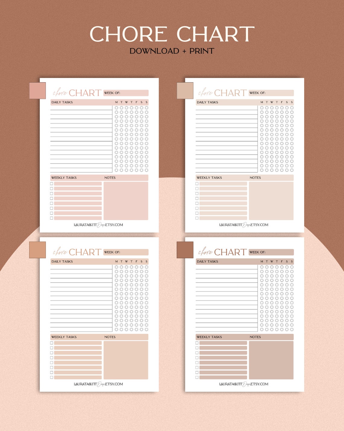CHORE CHART Planner Printable Household To-do List Family - Etsy
