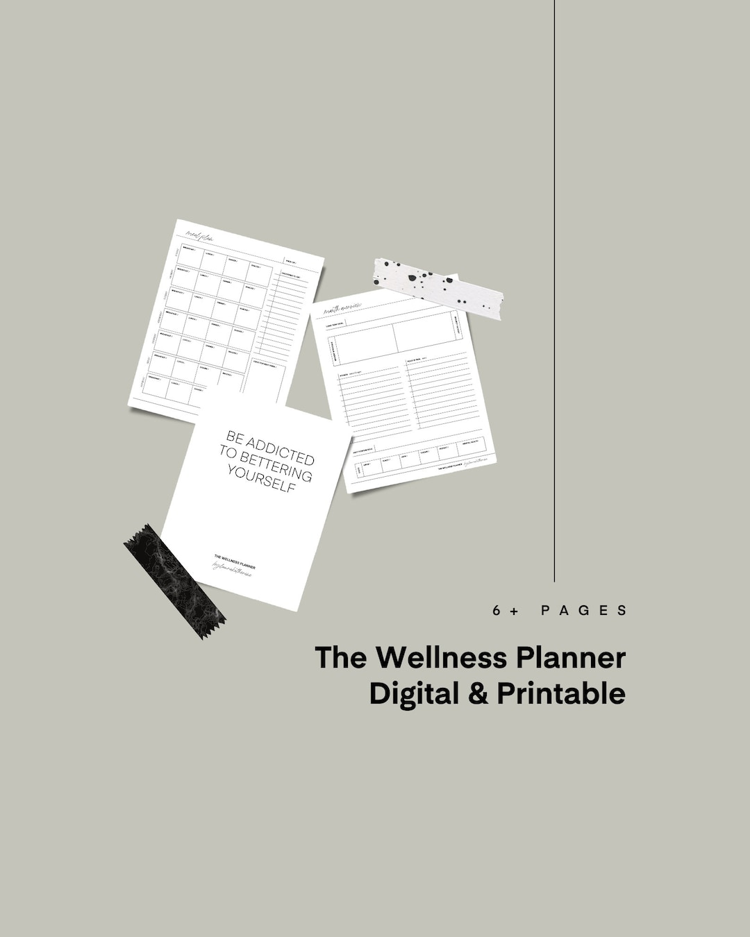 NEW | Wellness Planner | PDF Printable Planner | Digital Planner | US ...