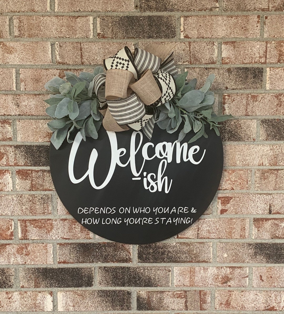 Welcome Door Hanger Farmhouse Door Hanger Rustic Door - Etsy