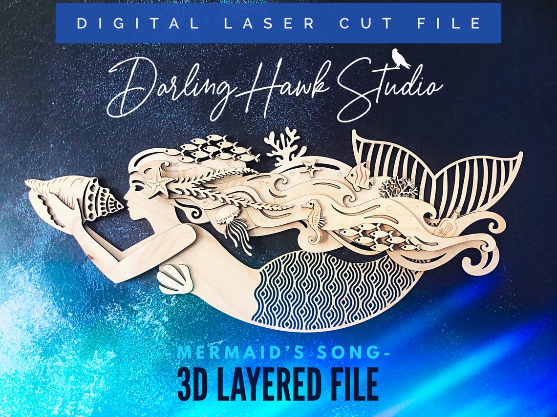 3D Mermaid Layered Glowforge Laser Cut File-digital Instant | Etsy