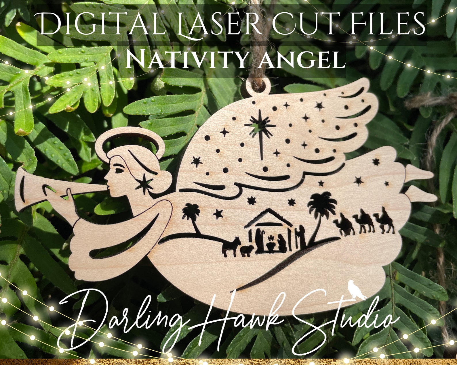 3 Angel Digital Laser Cut File Bundle Christmas Angel SVG for - Etsy