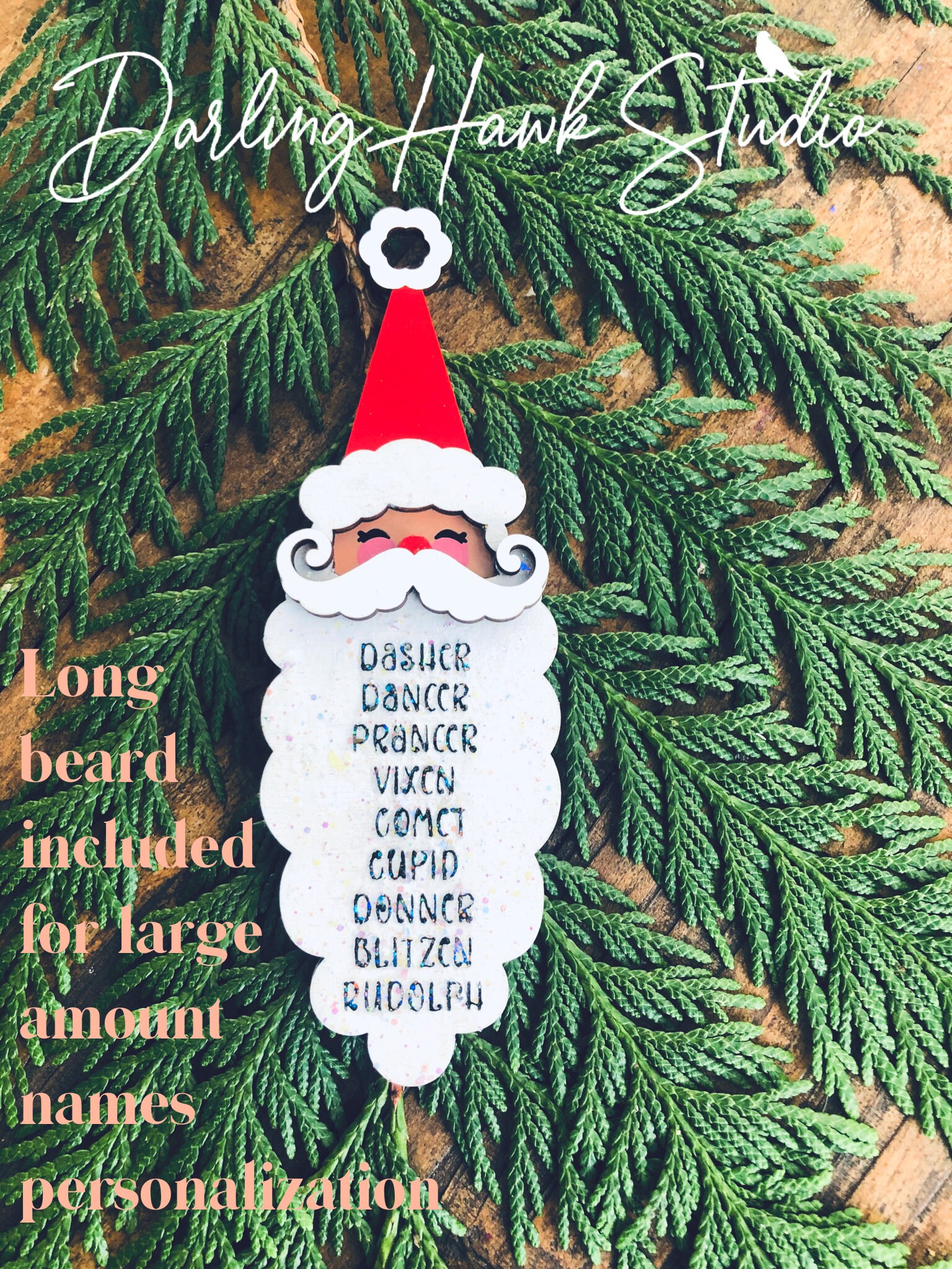 Santa Laser SVG Ornament or Gift Tag for Glowforge Laser Cut - Etsy