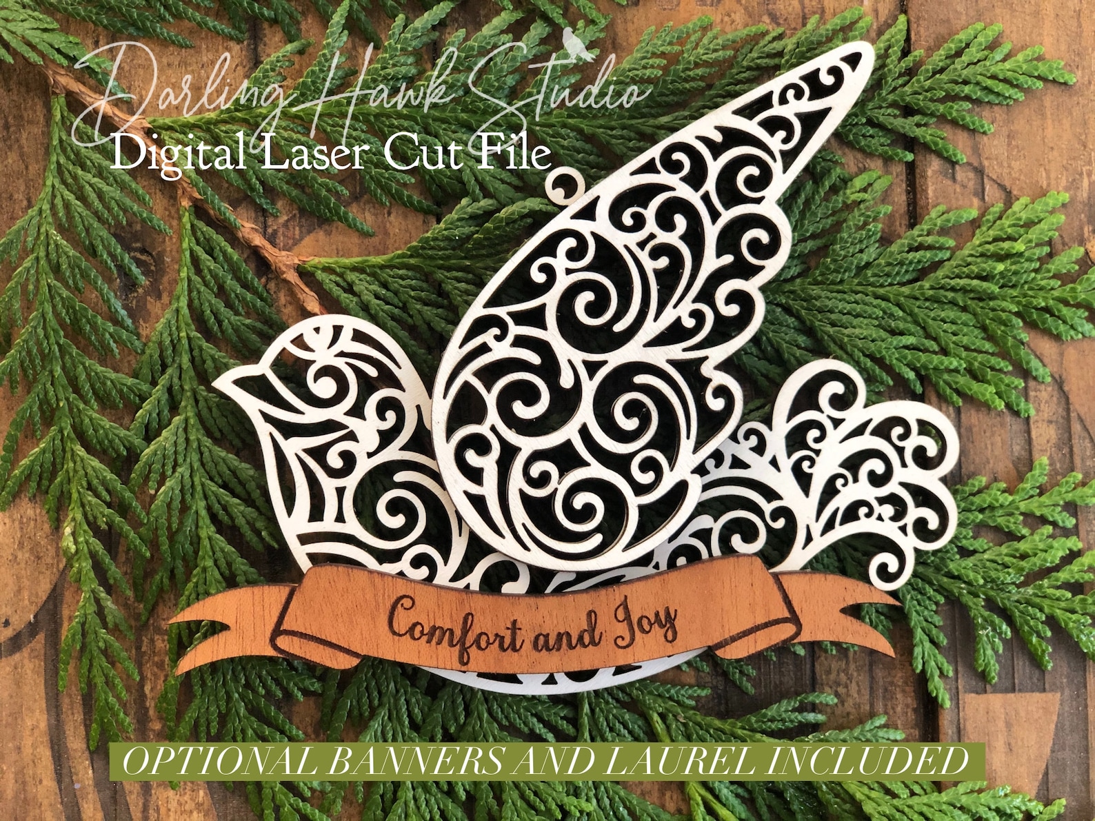 Dove SVG for Glowforge Laser Cut File Dove Laser Ornament Dove - Etsy