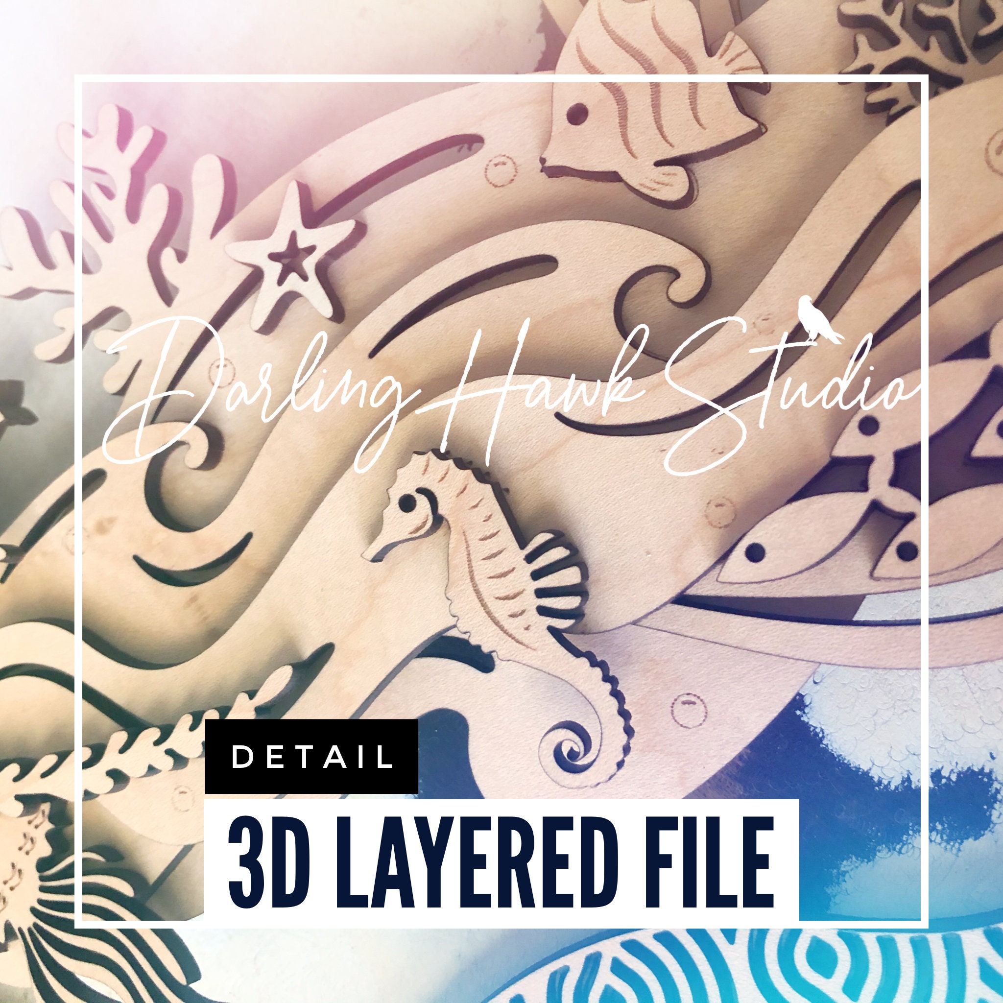 3D Mermaid Layered Glowforge Laser Cut File-digital Instant | Etsy