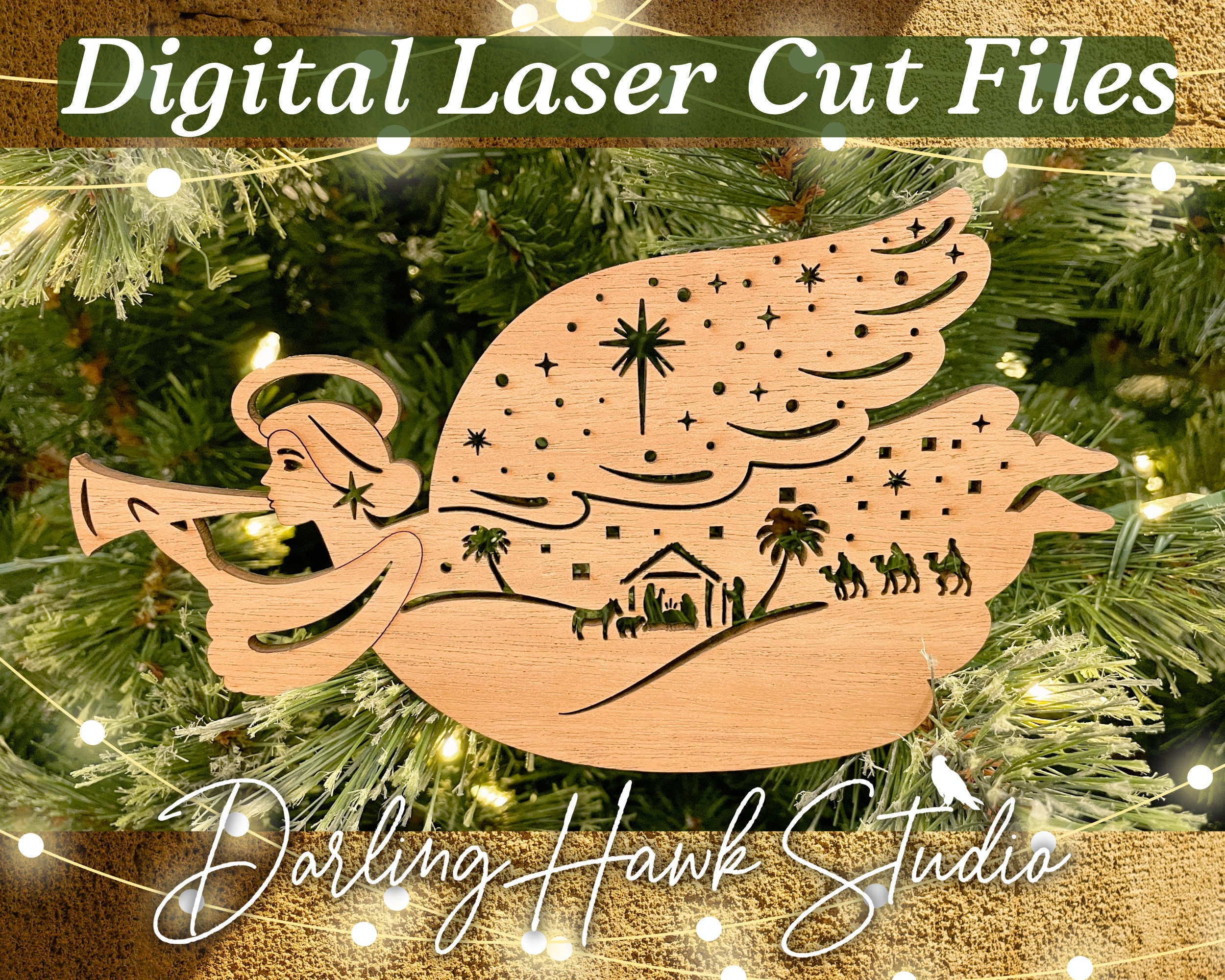 3 Angel Digital Laser Cut File Bundle Christmas Angel SVG for - Etsy ...
