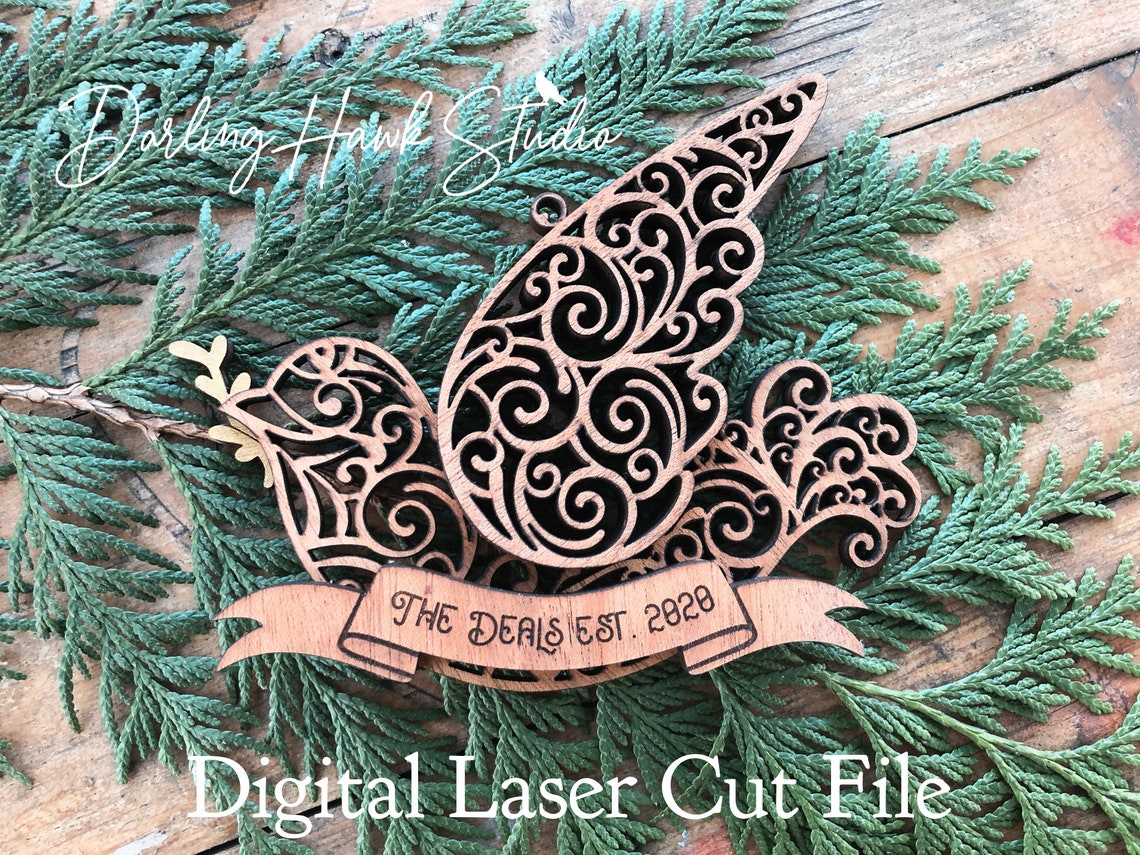 Dove SVG for Glowforge Laser Cut File Dove Laser Ornament Dove - Etsy