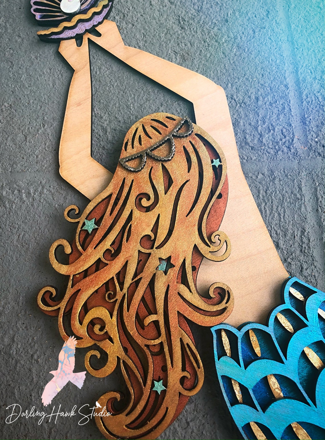Mermaid 3D Layered Laser Cut File SVG Glowforge Cut File - Etsy