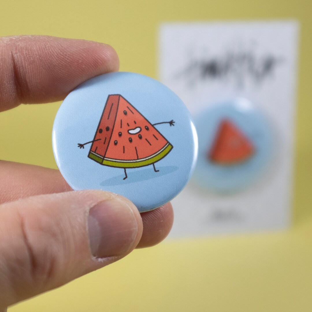 Cute Kawaii Watermelon Badge 37mm Button Badge Pin - Etsy
