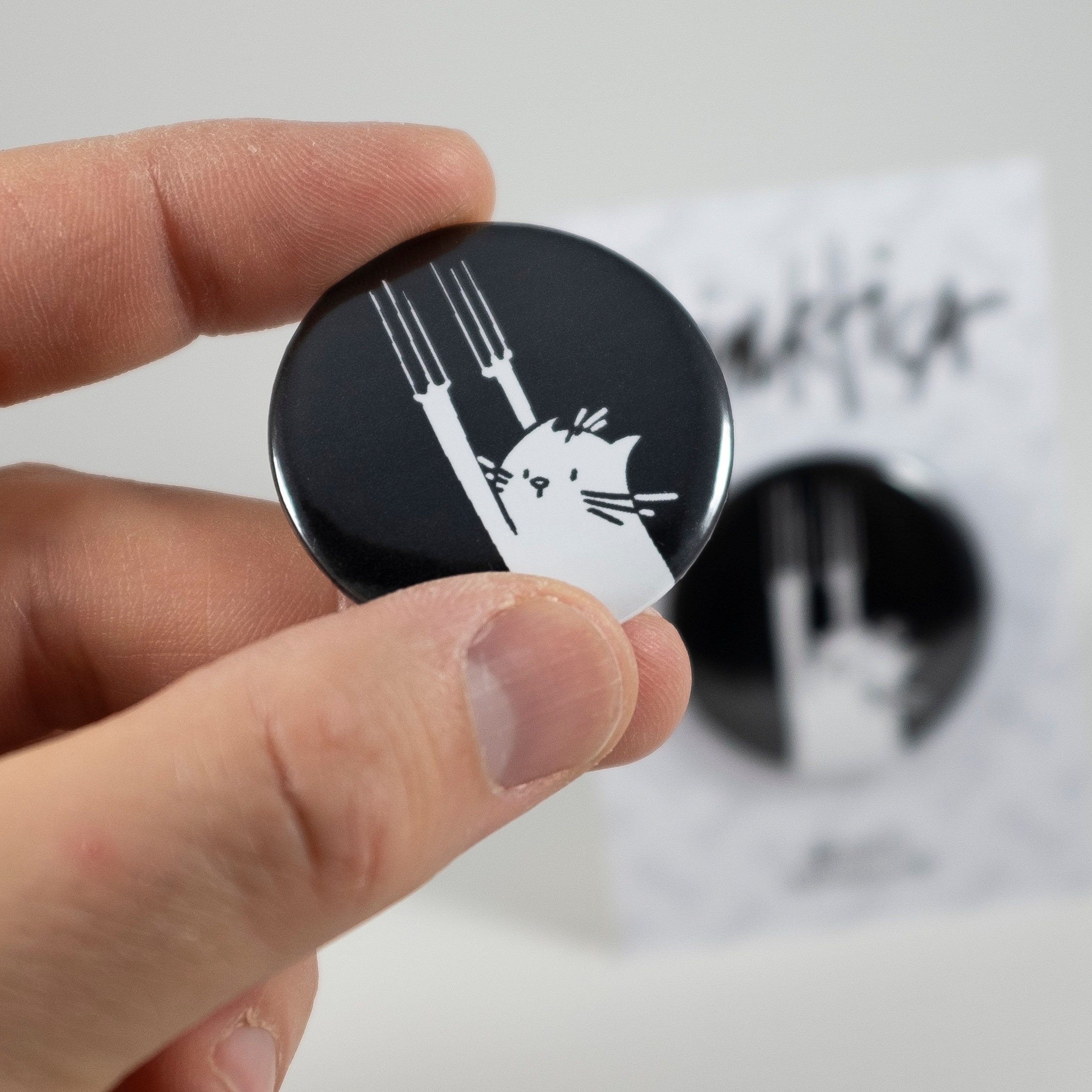 Cat Badge 37mm Button Badge Pin - Etsy