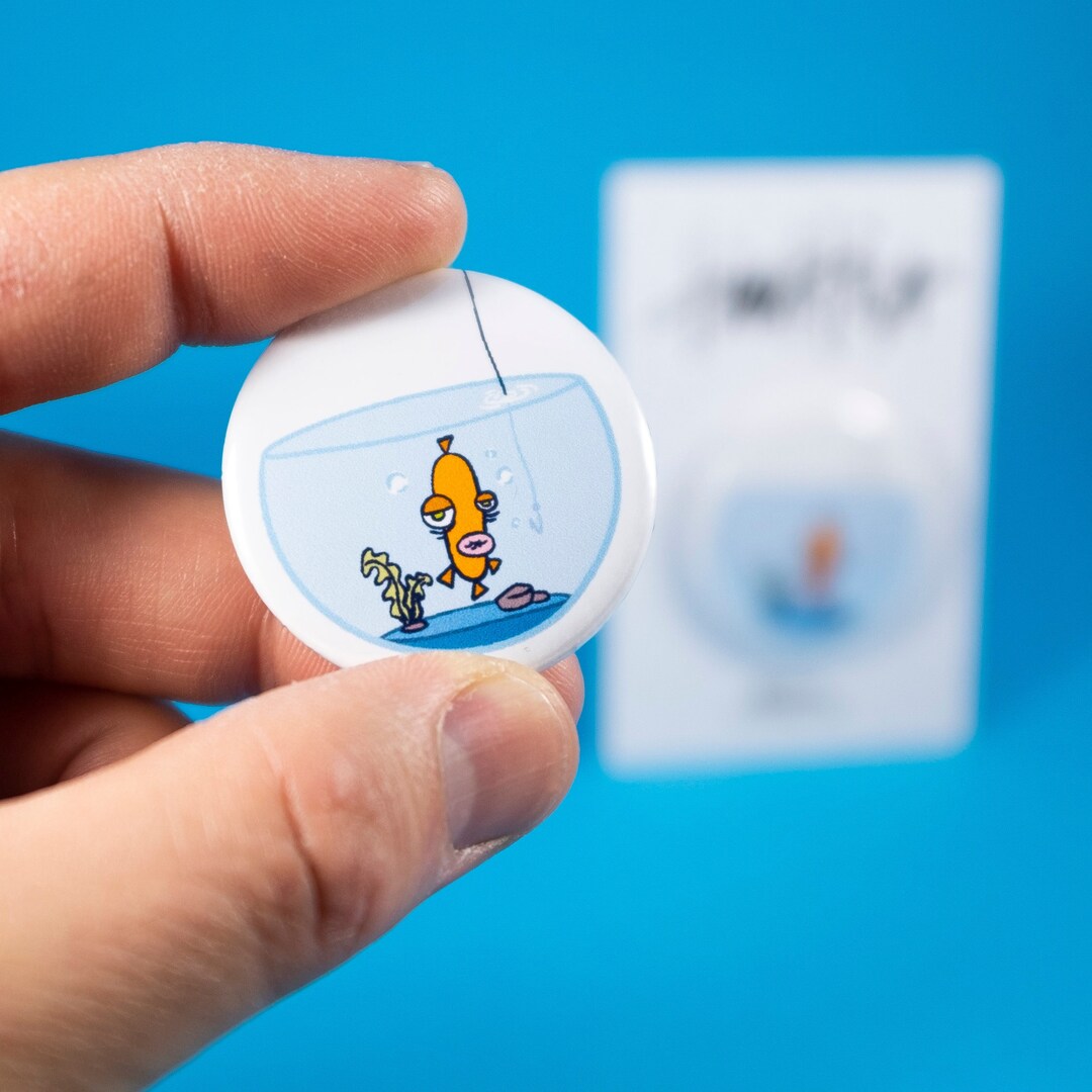 Fish Tank Badge With Fish 37mm - Etsy