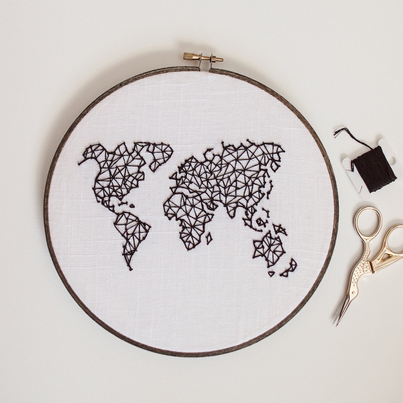 Embroidered Map - Etsy