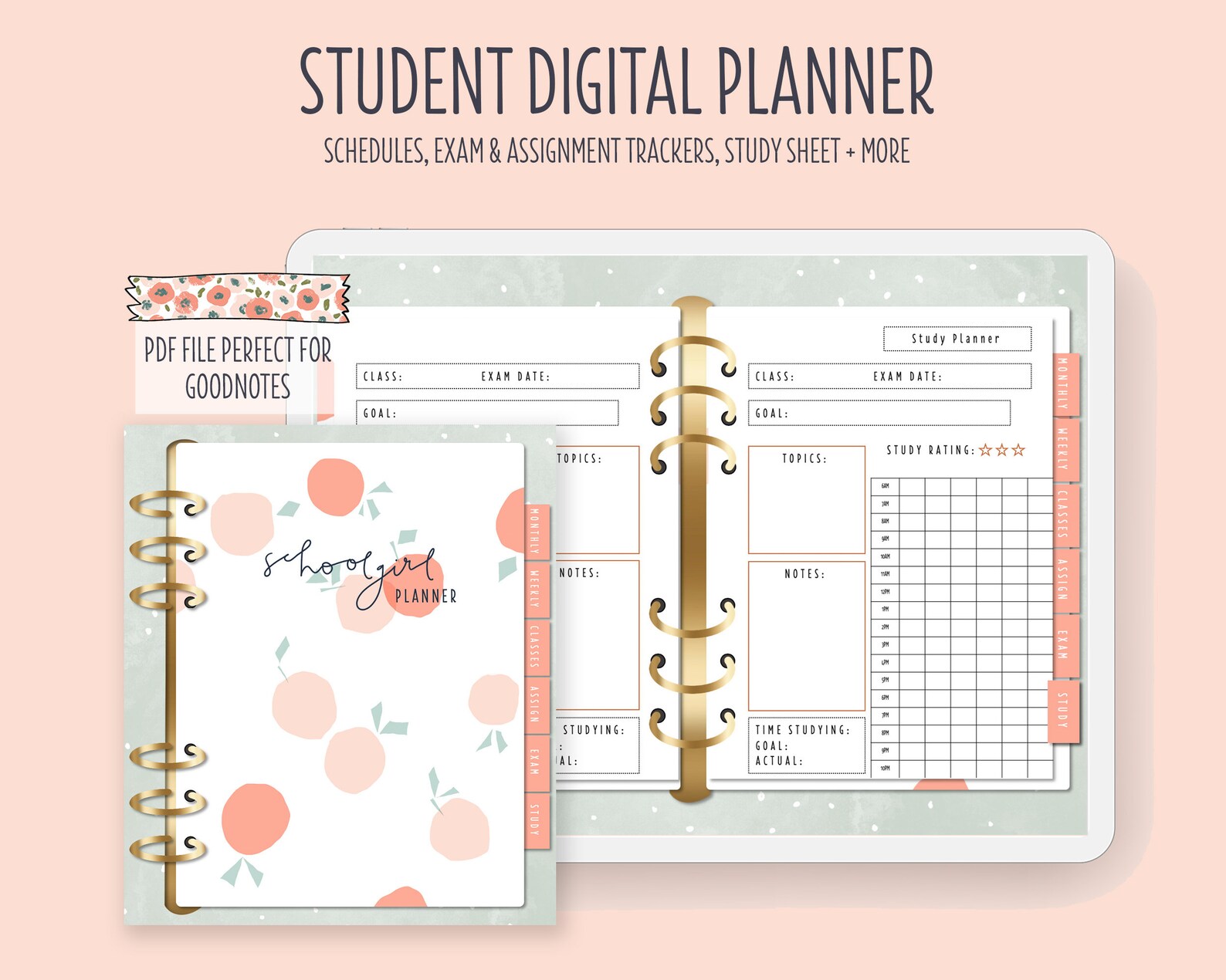 Student Digital Planner Weekly Daily Monthly Study Planner - Etsy