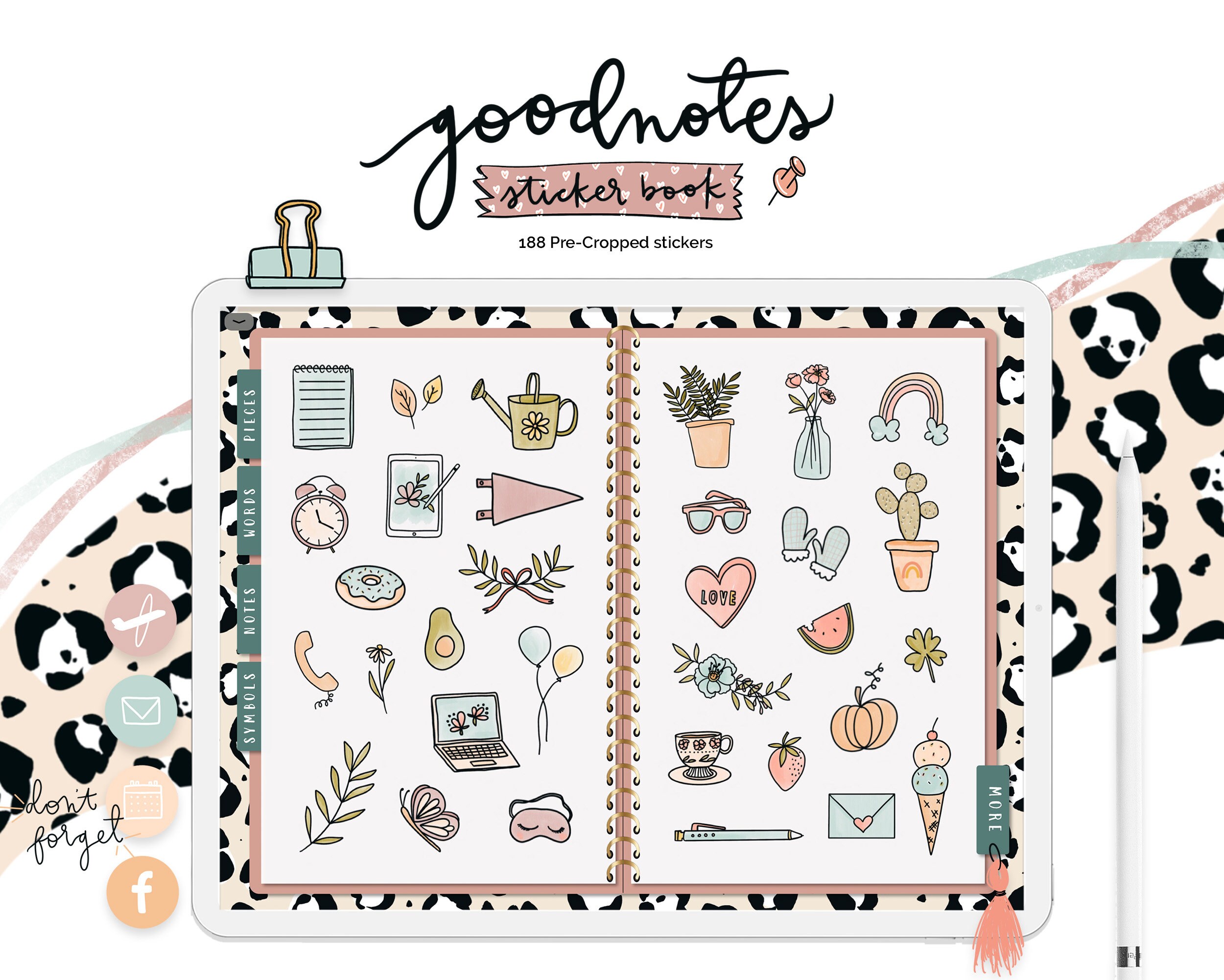 Goodnotes Sticker Book Pre Cropped Stickers Planner Words - Etsy