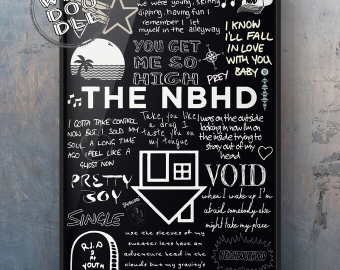 The Neighbourhood Album Song Lyric Doodle Poster, Music Print, NBHD - Etsy