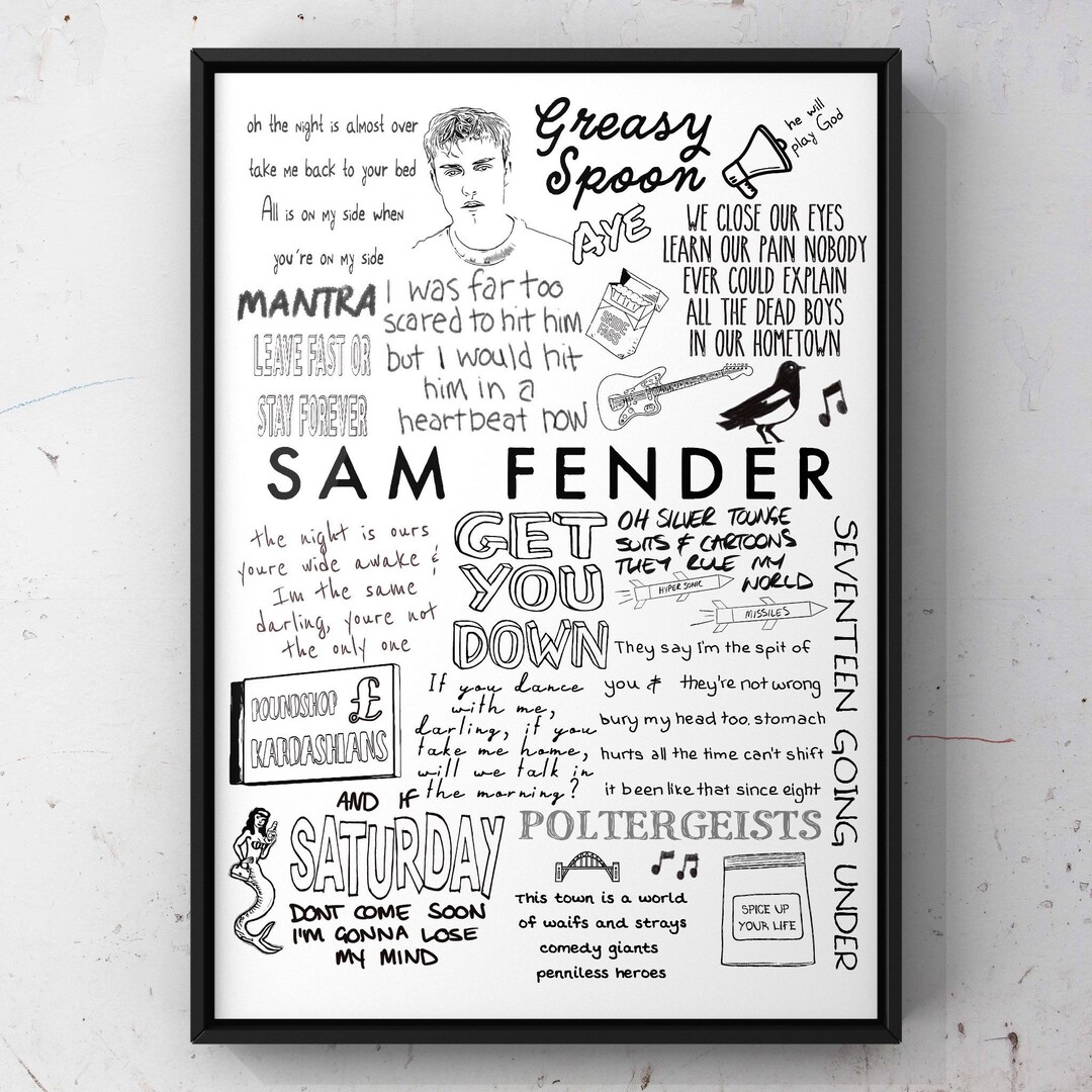 Sam Fender Lyric Album Song Doodle Sketch Poster Print - Etsy