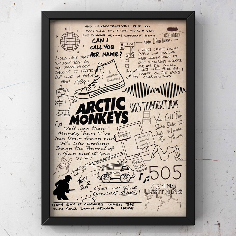 Arctic Monkeys Lyric Album Song Doodle Sketch Poster Print | Etsy Arctic Monkeys Lyric Album Song Doodle Sketch Poster Print | Etsy