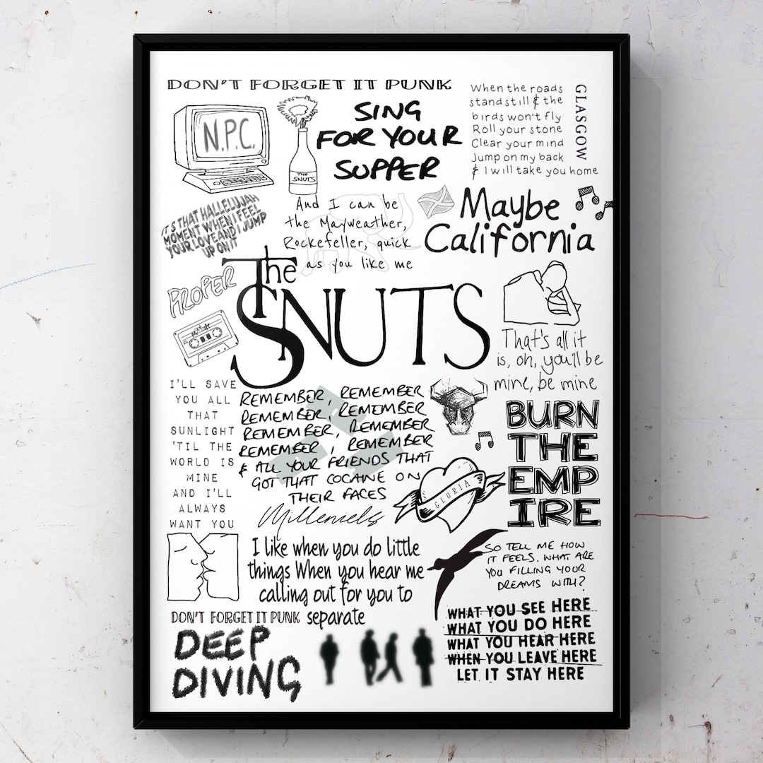 The Snuts Lyric Album Song Doodle Sketch Poster Print - Etsy UK