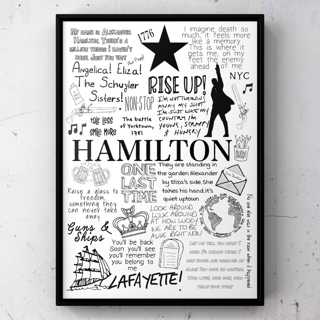 Hamilton Musical Song Doodle Sketch Poster Print - Etsy UK