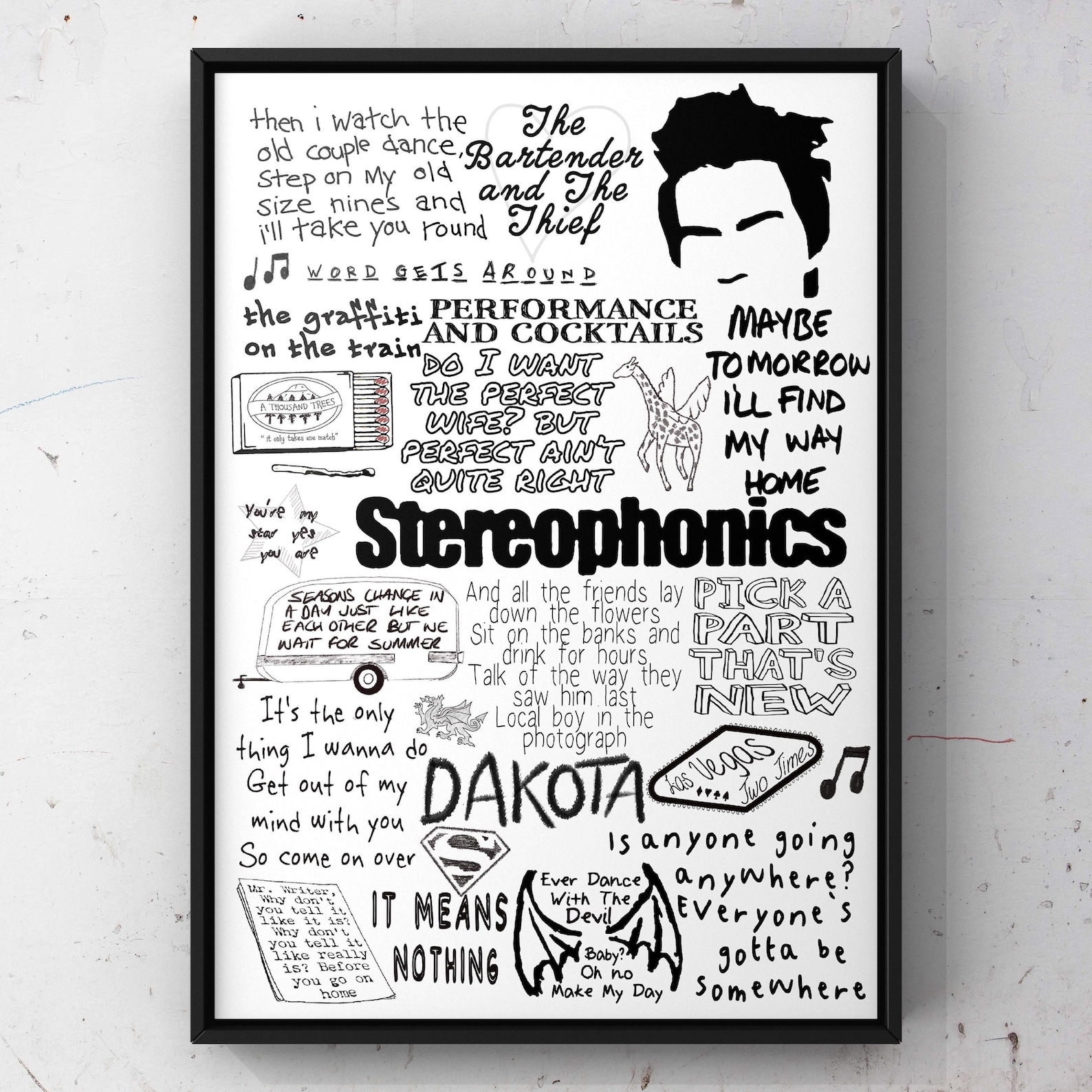 Stereophonics -album Song Lyric Doodle Poster, Music Print, - Etsy UK