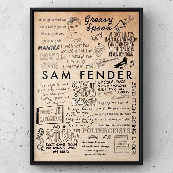 Sam Fender Poster - Etsy UK