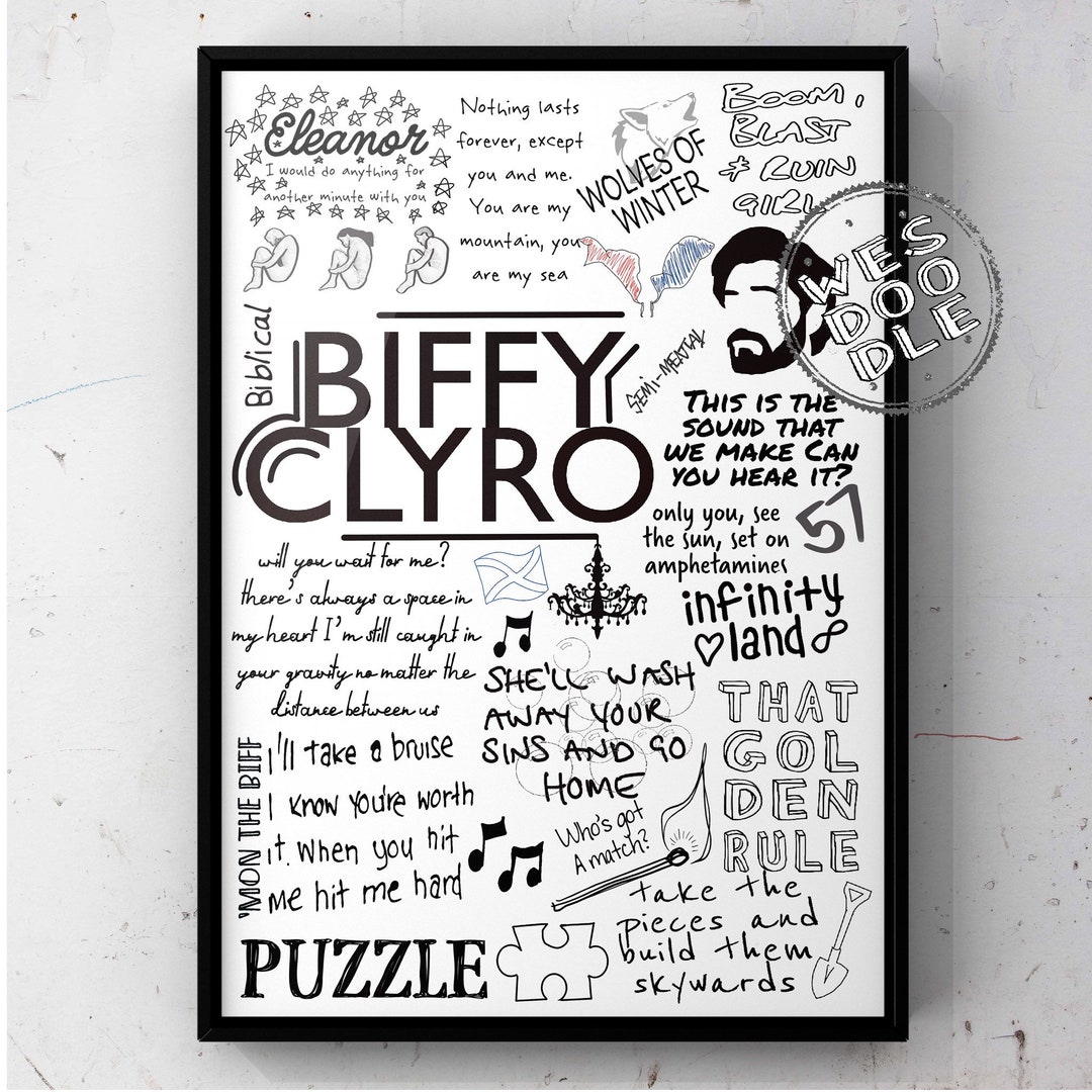 Biffy Clyro Lyric Album Song Doodle Sketch Poster Print - Etsy UK