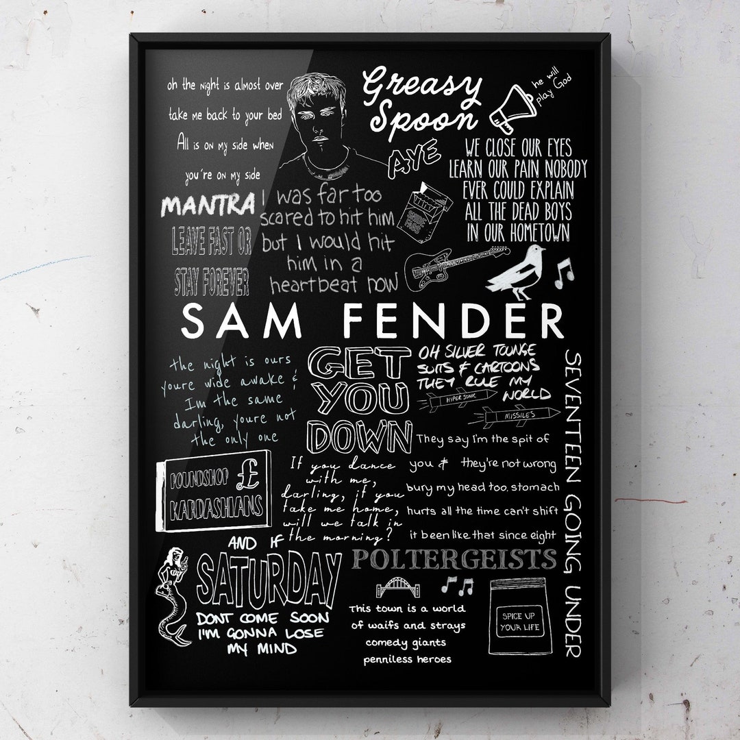 Sam Fender Lyric Album Song Doodle Sketch Poster Print - Etsy UK