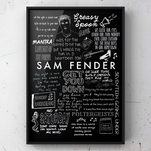 Sam Fender Lyric Album Song Doodle Sketch Poster Print - Etsy