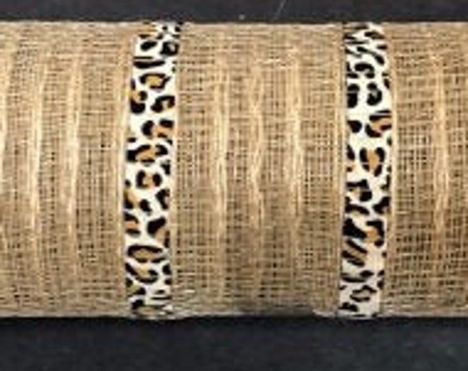Natural Cheetah Fabric Mesh, Cheetah Stripe Fabric Deco Mesh, Fabric ...