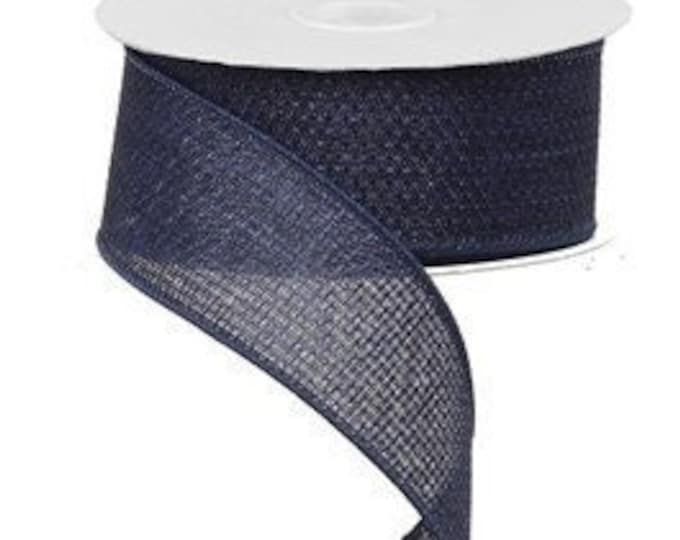 Navy Blue and Red Wired Ribbon, Mississippi Ribbon, 1.5 Navy and Red ...