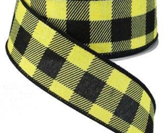 Black Yellow Plaid - Etsy
