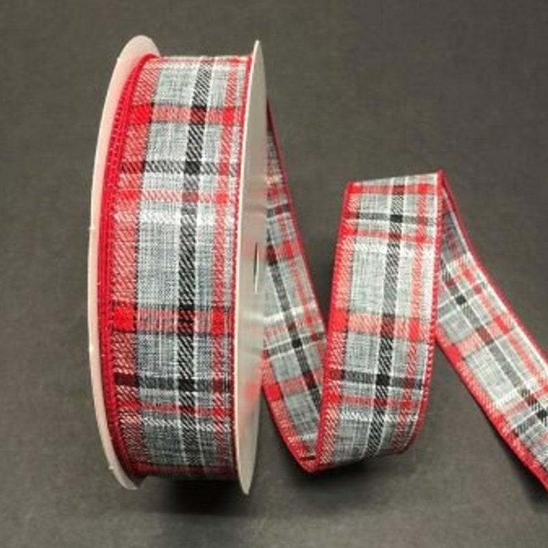 Red Plaid Ribbon - Etsy