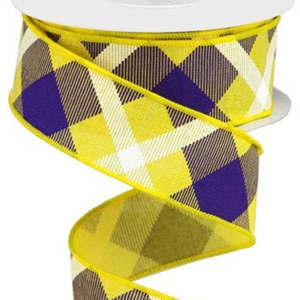 Plaid Wired Ribbon - Etsy