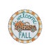 8" Welcome Fall Cheetah Print Pumpkin Round Metal Sign, Orange Teal ...