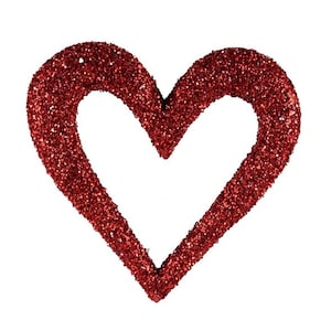 Red Heart Sequin Bead Hanger for Wreath, Valentine's Day Floral Decor ...