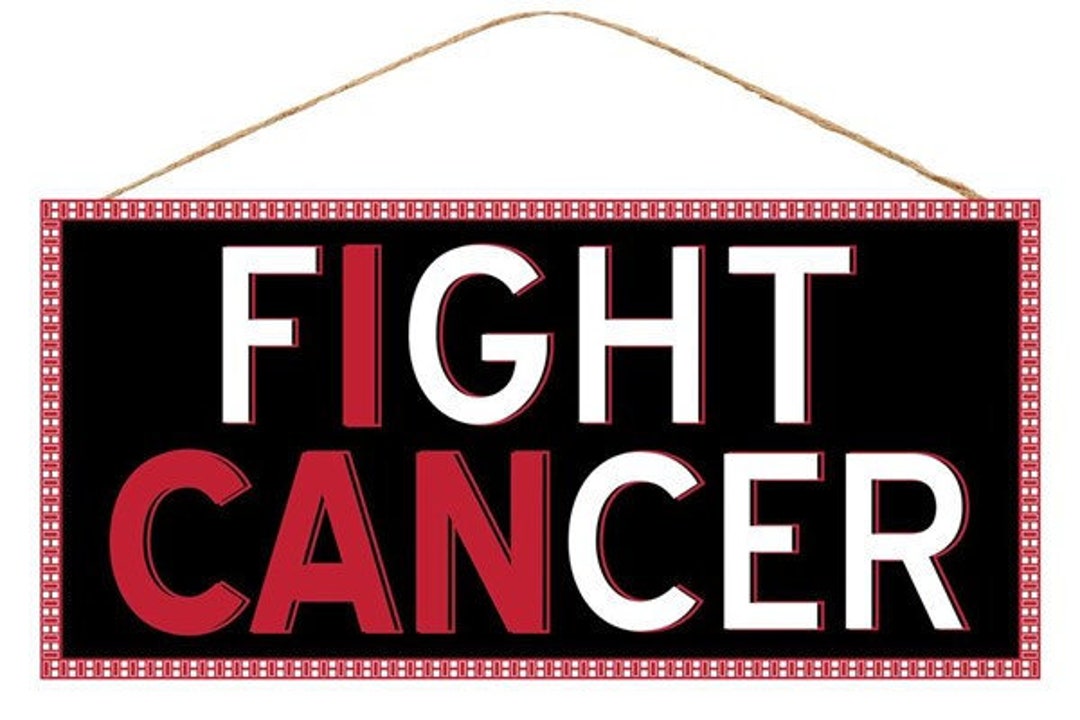 Fight Cancer Sign, Fight Cancer Wreath Sign, I Can Fight Cancer Wreath ...
