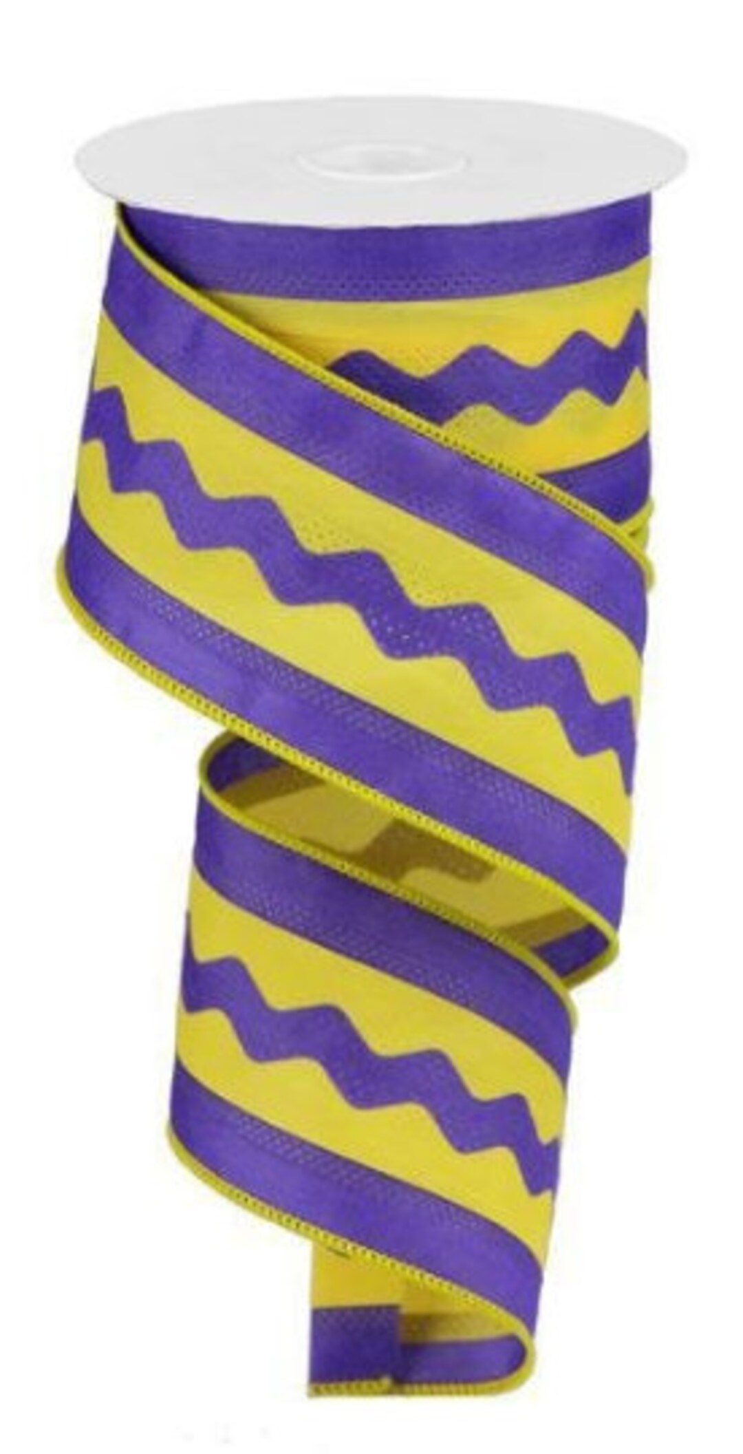 Purple and Gold Ric Rac Wired Ribbon, LSU Purple Gold Wired Ribbon, LSU ...